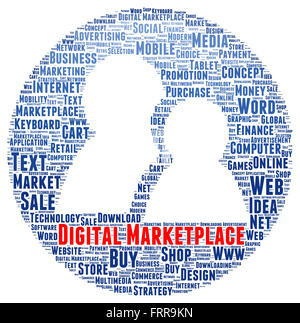 Digital marketplace concept word cloud background Stock Photo - Alamy