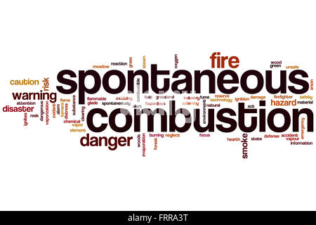 Spontaneous combustion word cloud concept Stock Photo - Alamy