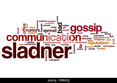 Slander word cloud concept with gossip news related tags Stock Photo ...