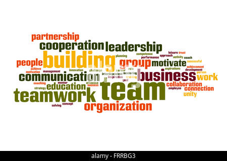 Team building, word cloud concept on white background Stock Photo - Alamy