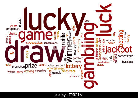 Lucky draw word cloud concept with abstract background Stock Photo - Alamy