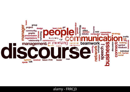 Discourse word cloud concept with communication talk related tags Stock ...