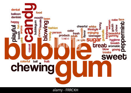 Bubble gum word cloud concept with candy chewing related tags Stock ...
