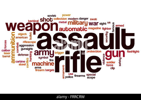 Assault rifle word cloud concept with weapon army related tags Stock ...