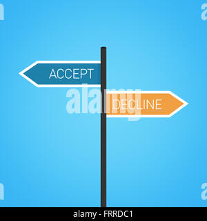 Accept vs decline choice road sign concept, flat design Stock Photo - Alamy