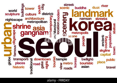 Seoul word cloud concept Stock Photo - Alamy