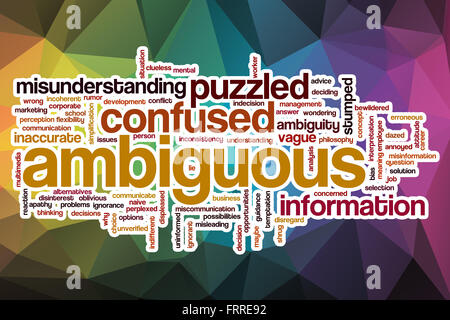 Ambiguous concept word cloud background Stock Photo - Alamy
