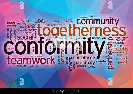 Conformity concept word cloud background Stock Photo - Alamy