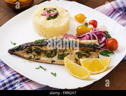 Pickled Mackerel with Potatoes Stock Photo - Alamy