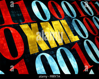 Database concept: Xml on Digital Data Paper background Stock Photo - Alamy