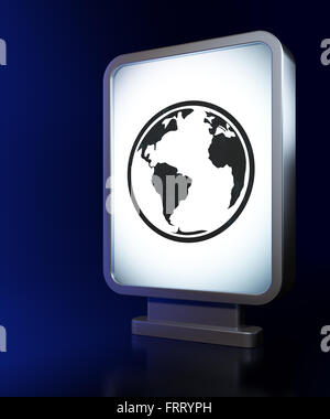 Science concept: Globe on billboard background Stock Photo - Alamy