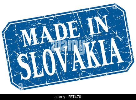 made in Slovakia blue square isolated stamp Stock Photo - Alamy