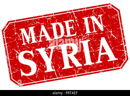 made in Syria red square isolated stamp Stock Photo - Alamy