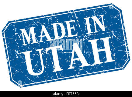 made in Utah blue square isolated stamp Stock Photo - Alamy