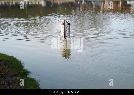 River Level Marker Gauge For Measurement. High River Levels Stock Photo ...