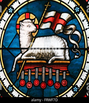 Agnus Dei Christian symbol of the lamb of God with epigram in German ...