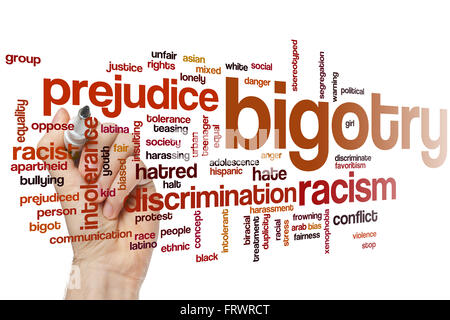 Bigotry word cloud concept Stock Photo - Alamy