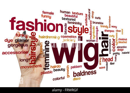 Wig word cloud concept Stock Photo - Alamy