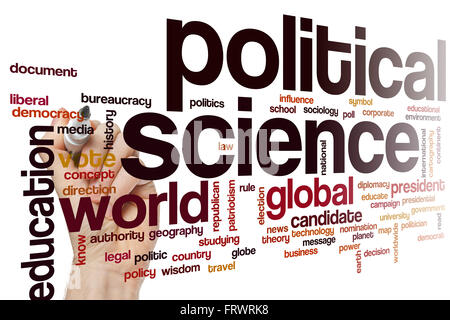 Political science word cloud concept Stock Photo - Alamy