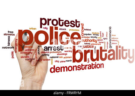 Police brutality word cloud concept Stock Photo - Alamy