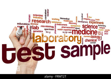 Blood test word cloud concept Stock Photo - Alamy