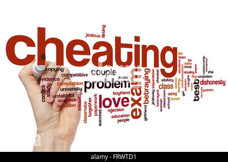 Cheating concept word cloud background Stock Photo - Alamy