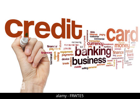 Credit card word cloud Stock Photo - Alamy