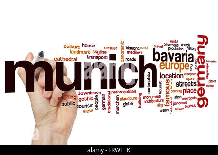 Munich word cloud concept Stock Photo - Alamy