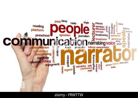 Narrator word cloud concept Stock Photo - Alamy