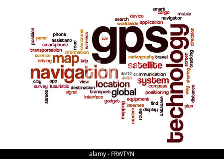 GPS word cloud Stock Photo - Alamy