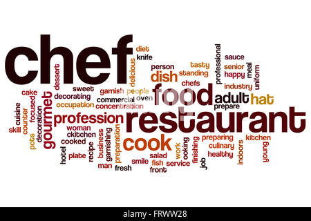 Chef hat with chef word Stock Photo - Alamy