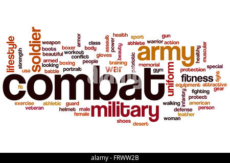 Combat word cloud Stock Photo - Alamy