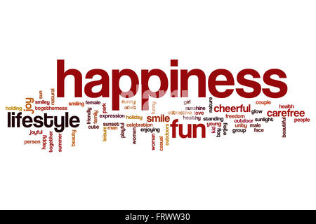 Happiness word cloud Stock Photo - Alamy