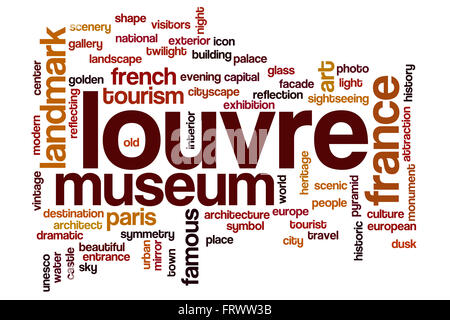 Louvre word cloud Stock Photo - Alamy