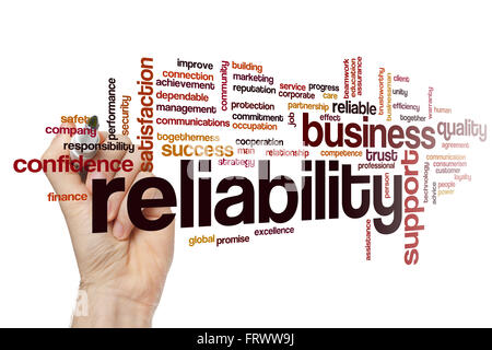Reliability word cloud Stock Photo - Alamy