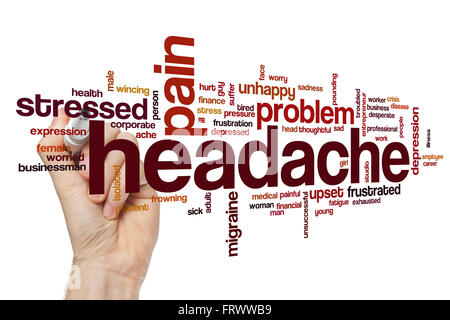 Headache word cloud Stock Photo - Alamy