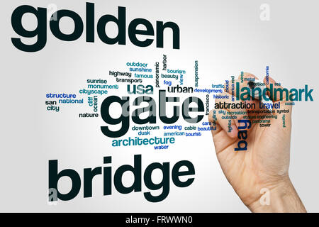 Golden Gate Bridge word cloud Stock Photo - Alamy