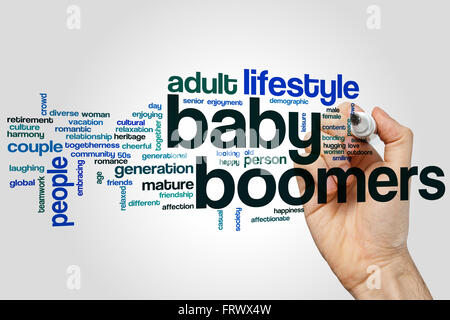 Baby boomers word cloud concept Stock Photo - Alamy