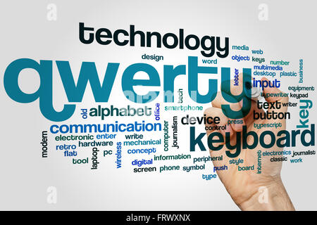 Qwerty word cloud concept with keyboard alphabet related tags Stock ...