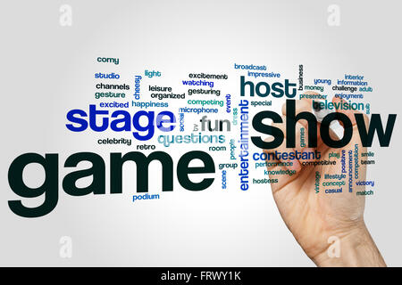 Game show word cloud concept Stock Photo - Alamy