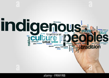 Indigenous peoples word cloud concept Stock Photo - Alamy