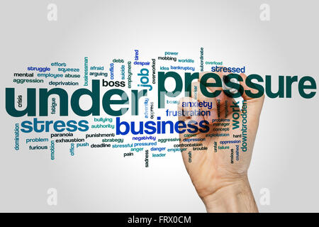 Under pressure concept word cloud background Stock Photo - Alamy