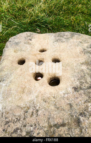 The Coolstone, a Plague Stone or Boundary Stone Eyam Derbyshire Peak ...