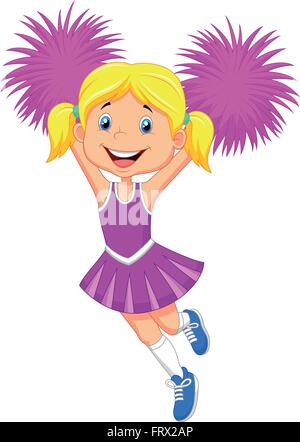 A cartoon illustration of a teen cheerleader girl with an angry ...