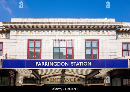 Entrance to Farringdon Underground station, the old 'Metropolitan ...