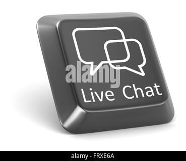 Live chat icon. Internet button on white background Stock Photo - Alamy