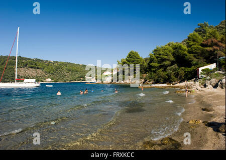 Beach, Sipanska Luka, Sipan, Elaphites, Croatia Stock Photo - Alamy