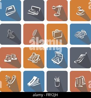 office supplies set icons Stock Vector Image & Art - Alamy