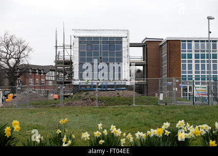 School extension building being built / constructed on a construction ...