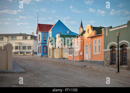 Colorful houses in Luderitz, german style town in Namibia Stock Photo ...